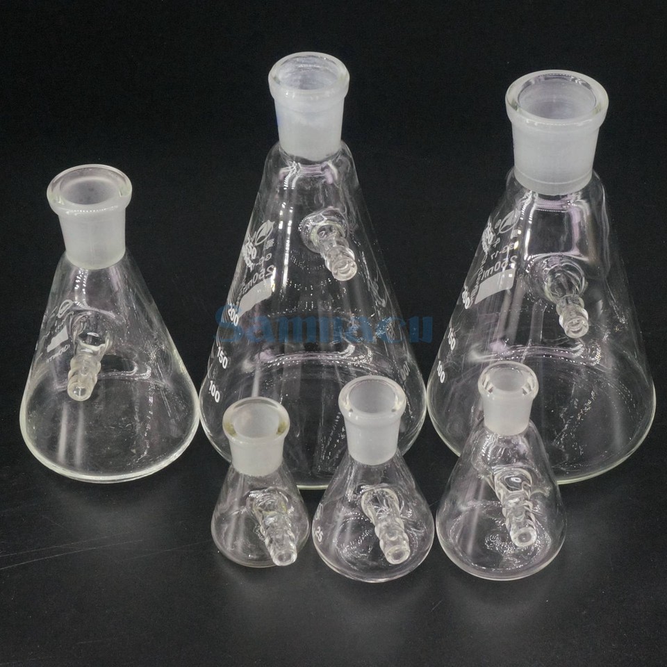 10-1000ml Ground Joint #10-#29 Conical Filter Flask with Side Arm Lab ...