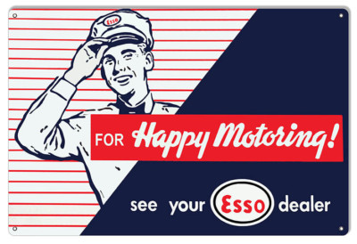ESSO Happy Motoring Reproduction Motor Oil Sign 12x18 | eBay