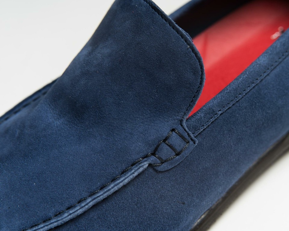 Isaia NIB $695 Blue Suede Leather Slip-On Sneakers Loafers Shoes 40.5 ...