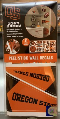 OREGON STATE BEAVERS PEEL & STICK 26 PIECE REUSEABLE WALL DECALS 👀🏈🏀 | eBay