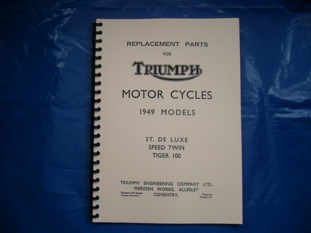 TRIUMPH PRE-UNIT PARTS BOOK FOR 1949 MODELS T100,5T,3T | eBay UK