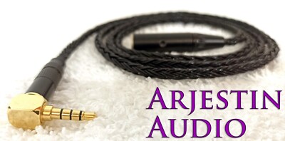 Arjestin Audio Black 16 Core Balanced Angled 3.5mm TRRS Cable for ...