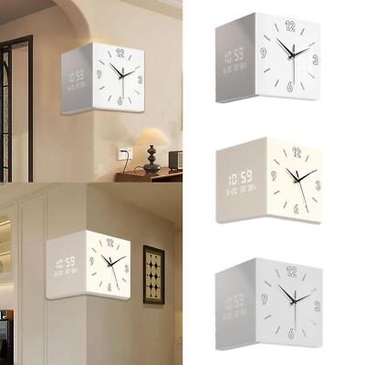 Double Sided Wall Clock Digital Display Wall Timepiece, Quiet Silent ...