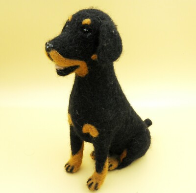 Collectible Puppy Rottweiler dog Eco Toy handmade wool Soft doll animal ...