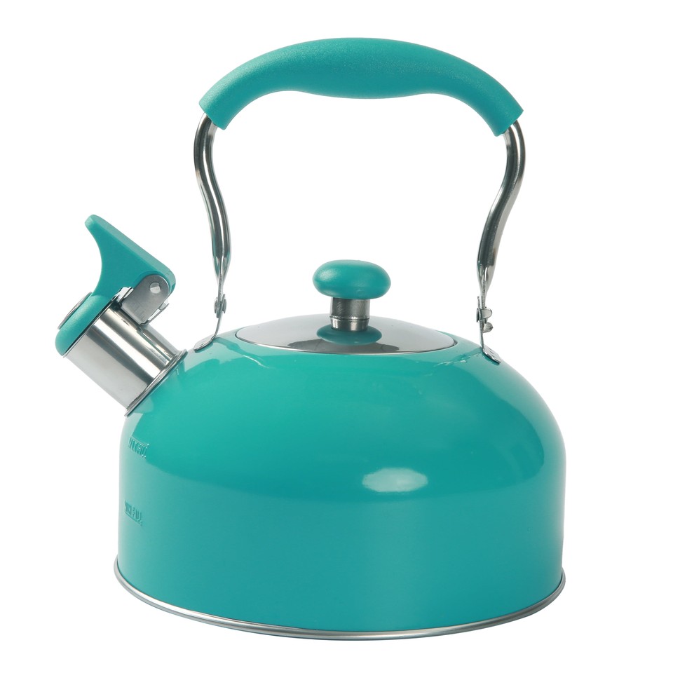 Mainstays Teal 1.8 Liter Stainless Steel Whistling Tea Kettle Turquoise ...