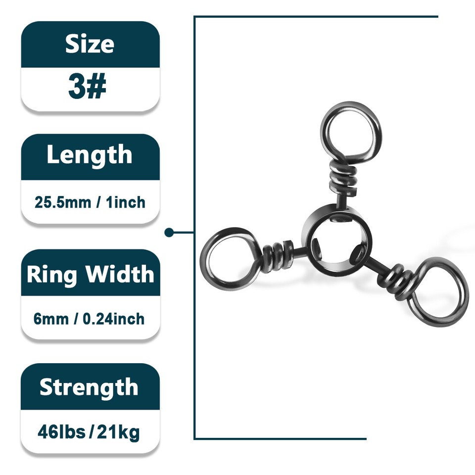3 Way Swivel Fishing Tackle Saltwater Stainless Steel Fishing Lures ...