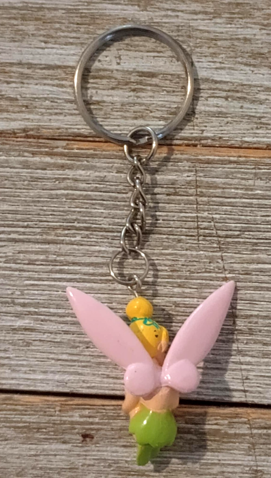 Tinker Bell Pink Wings Sitting Key Chain Key Ring | eBay