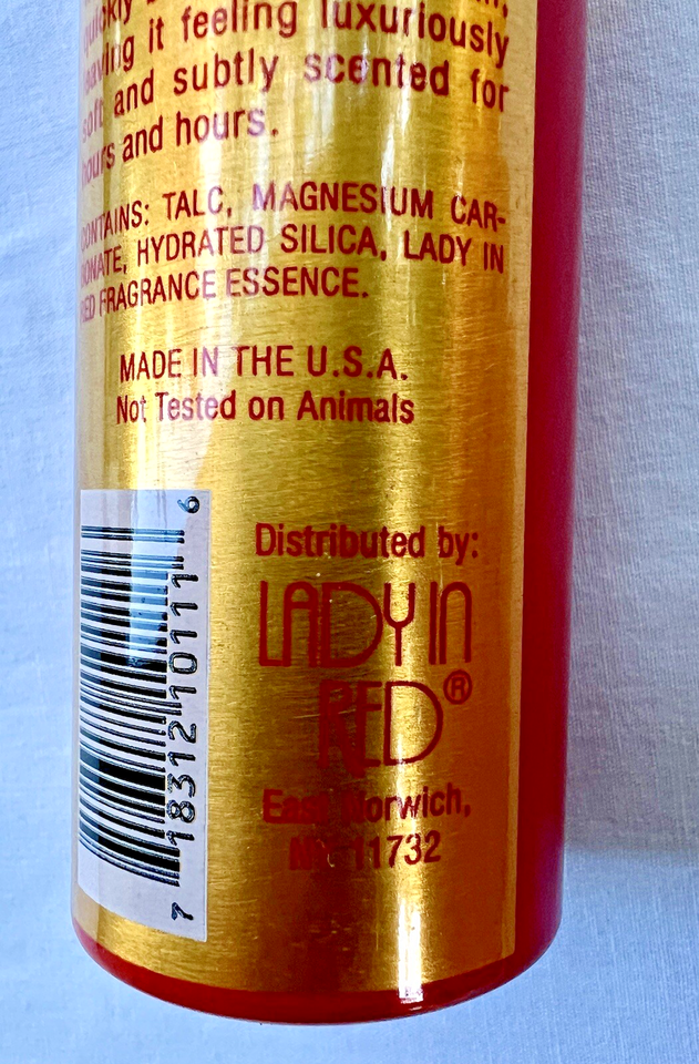 RARE Vintage Lady In Red Perfumed Body Talc Powder 3 ounce/90 grams ...