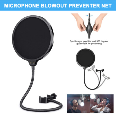 Microphone Filter Mask Double Layer Pop Filter Recording Studio ...