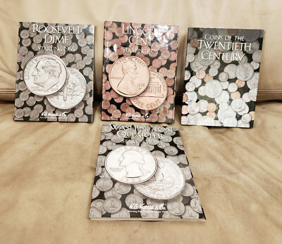 SET OF 4 HE HARRIS COIN FOLDERS ALBUMS BOOKS #2674 #2685 #2691 #2700 ...