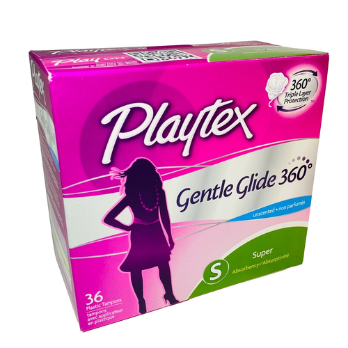 Playtex Tampons Unscented 36 ct. Box Super Original Gentle Glide 360 ...
