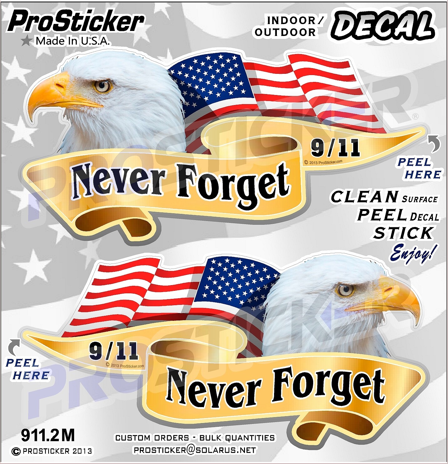 ProSticker 911M (One Pair) 9/11 Never Forget Decal Sticker | eBay