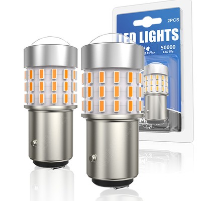 2X 1157 LED Turn Signal Parking Light Bulb Canbus Error Free Amber ...