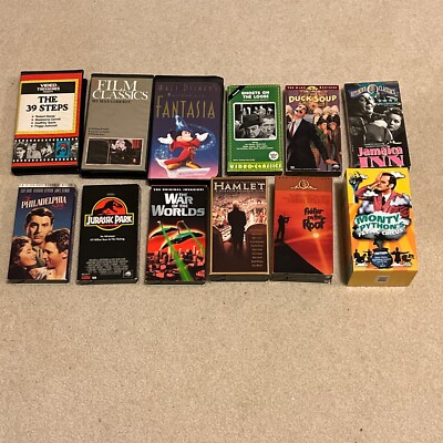 Random VHS Collection 12 Titles (16 Tapes) Shows Movies Horror Comedy ...