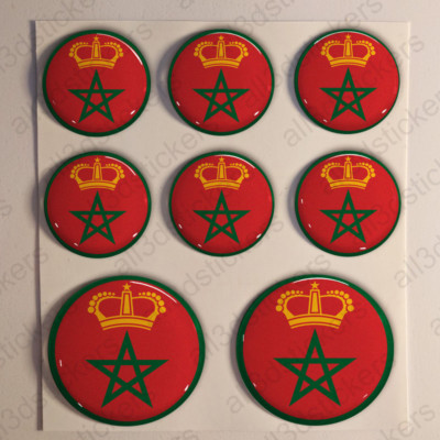 Autocollant Maroc Cocarde Résine Relief Rond 3D Drapeau Armée de l'air ...