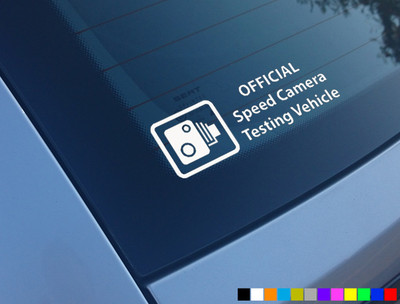 SPEED CAMERA CAM TESTING VEHICLE FUNNY CAR STICKERS DECALS VINYL CUT ...