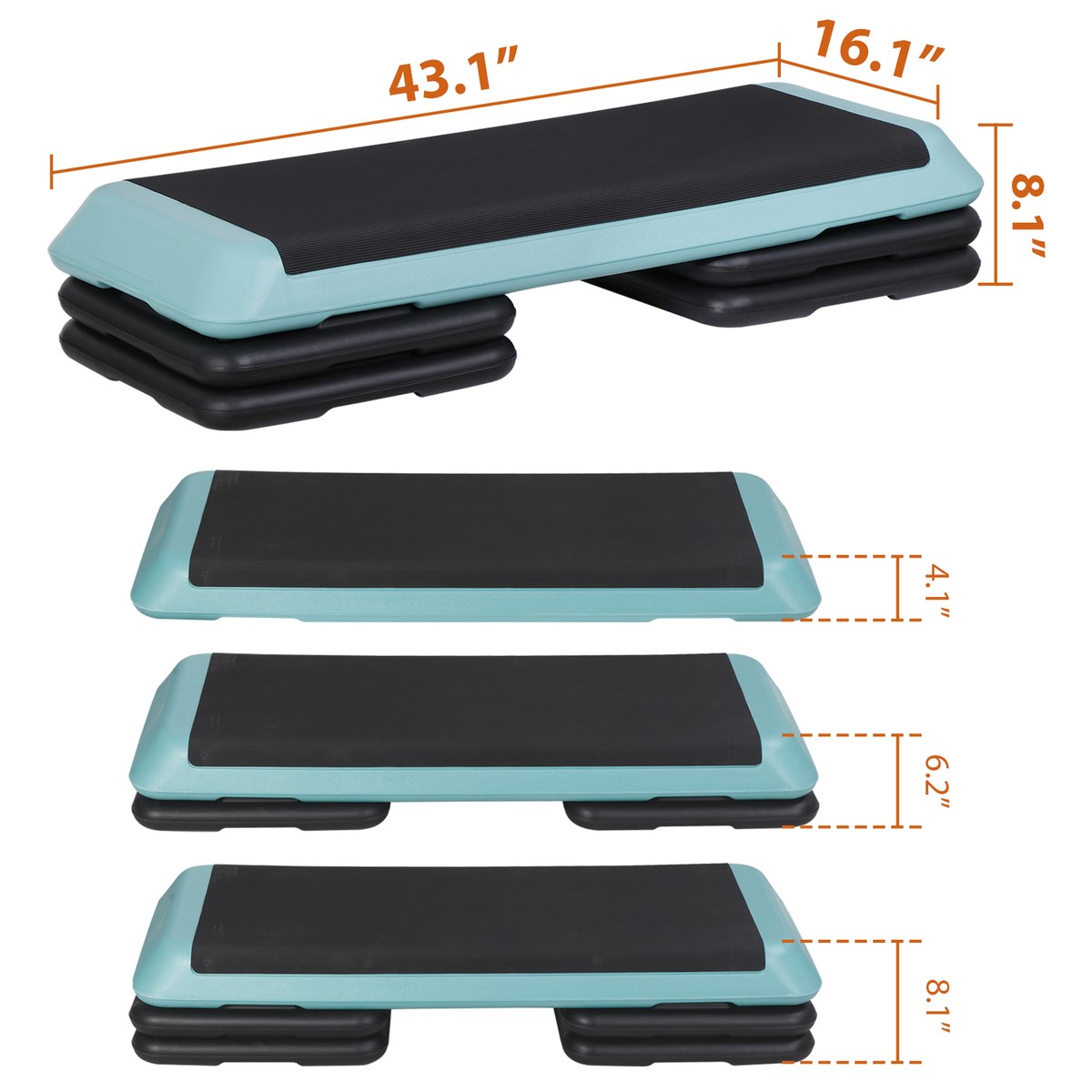 Klb Sport 30 Inch Adjustable Workout Step Platform KL Sport Adjustable ...
