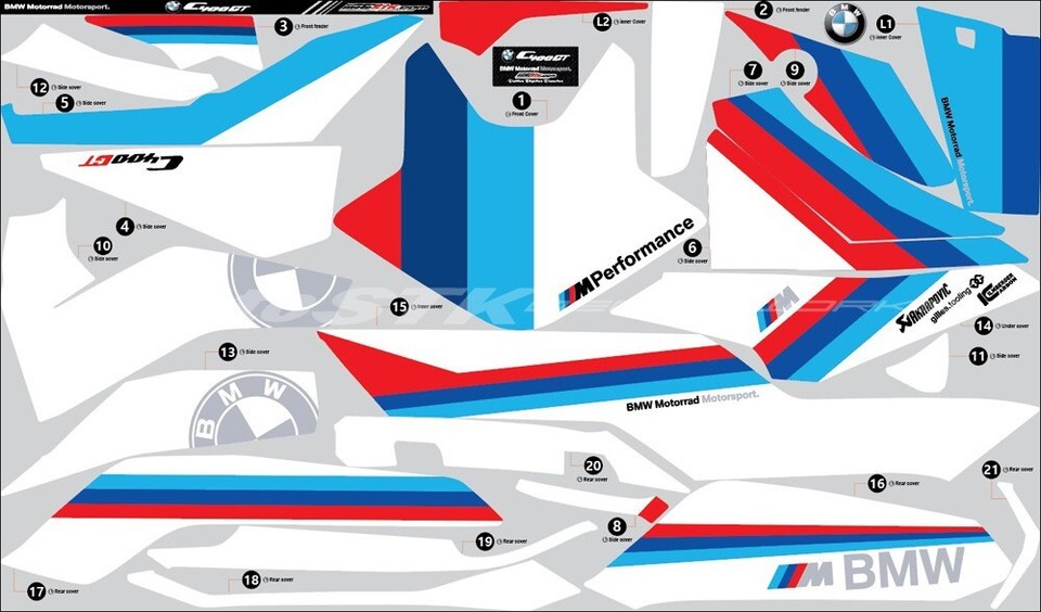 BMW C400GT motorcycle stickers decals 3 color graphics set | eBay