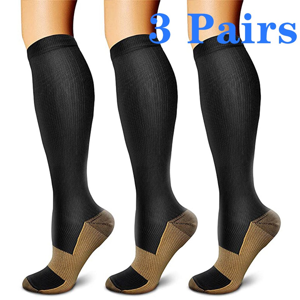 Physix Gear Copper Compression Socks For Men Women 20-30 mmhg Pressure ...
