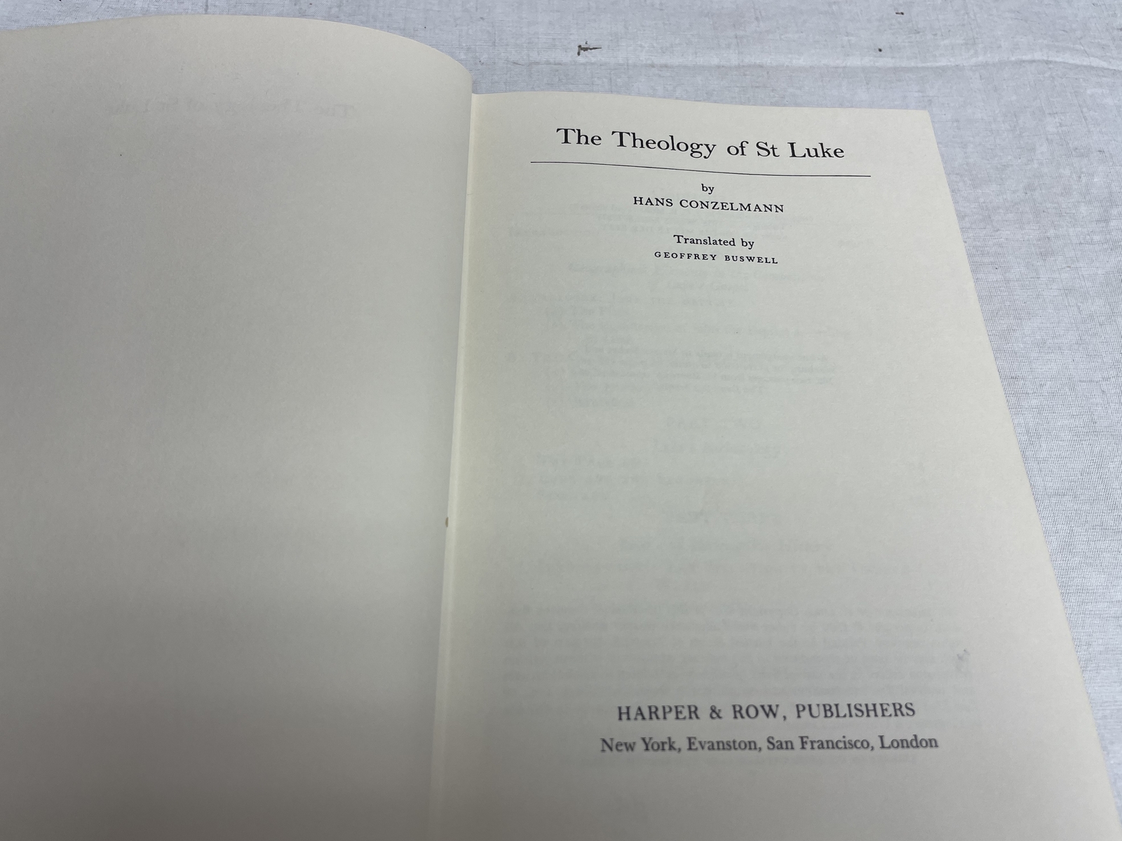 The Theology of St. Luke by Hans Conzelmann 1961 HC | eBay