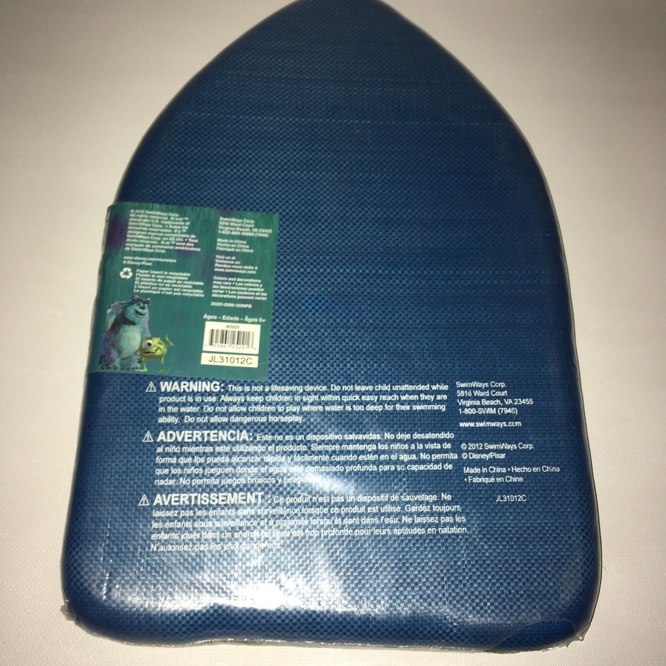Swimways Disne Monsters Inc swim swimming beach/pool float Kick Board ...