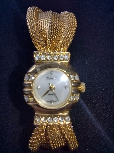 Vintage Cassant Women's Watch Gold-tone Mesh Band Rhinestones | eBay