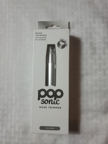 Pop Sonic Portable Nose Hair Trimmer - Silver - w/ LED LIGHT Battery ...