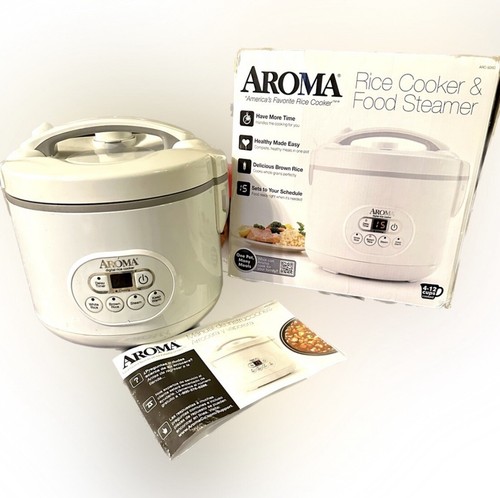 AROMA 6 cup Rice Cooker Food Steamer white kitchen appliance ...