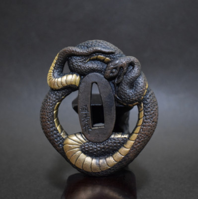 TSUBA Japanese Sword guard The proud giant snake Samurai Katana JP | eBay