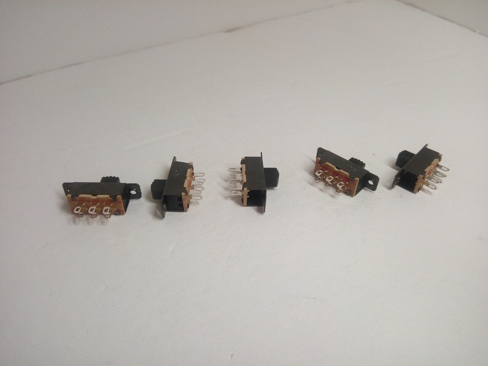 5X Toggle Slide Switch 2 Position 6 Pins Power Sound Audio 2P2T DPDT ...