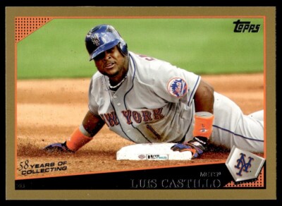 2009 Topps Gold Baseball Card Luis Castillo 1642/2009 New York Mets #92 ...
