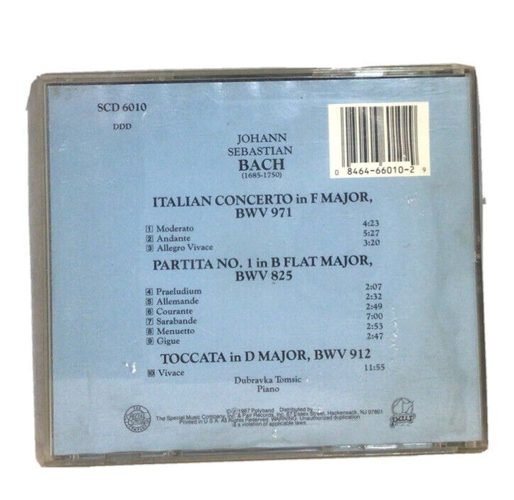 Bach: Italian Concerto, etc / Dubravka Tomsic by Dubravka Tomsic (CD ...