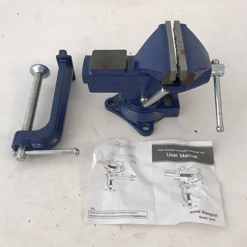 3" Jaws Portable Table Vise with 360° Swivel Base Heavy-Duty Clamp ...