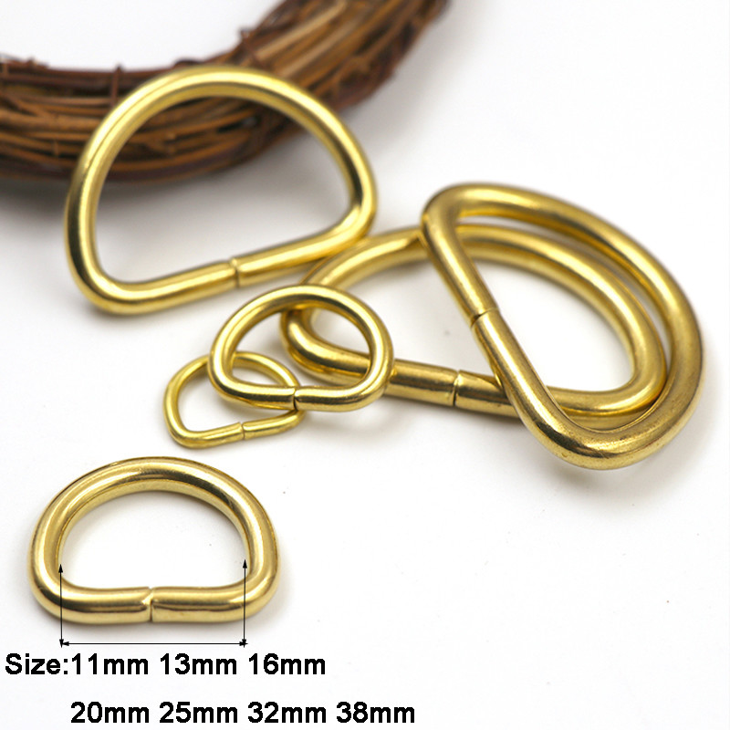 Solid Brass D Rings Buckles Webbing Leathercraft Fastener 11 13 16 20 ...