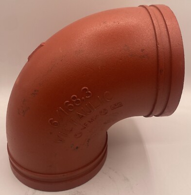 Victaulic Style 10 6" Grooved Painted Ductile Iron Elbow 90° Degree | eBay