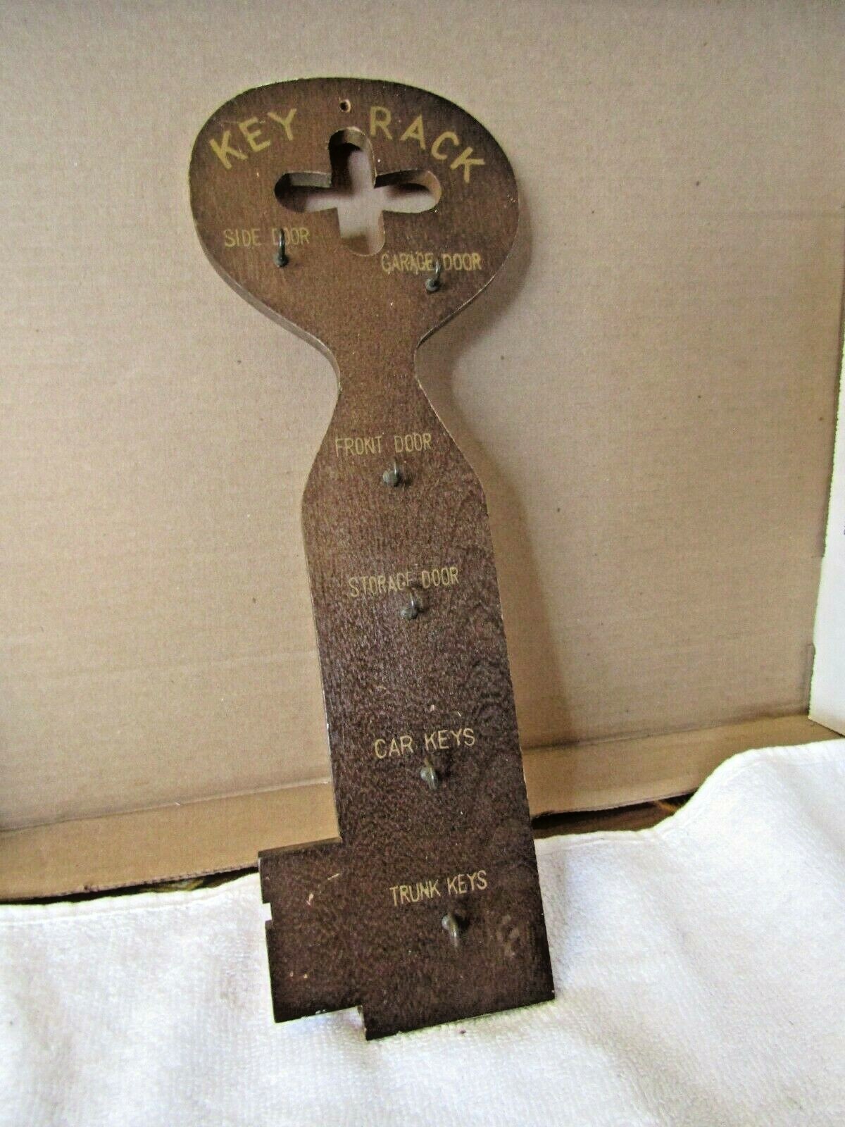 Vintage wooden Key Shaped Key Holder by norcrest Japan 12" tall 4.5 ...