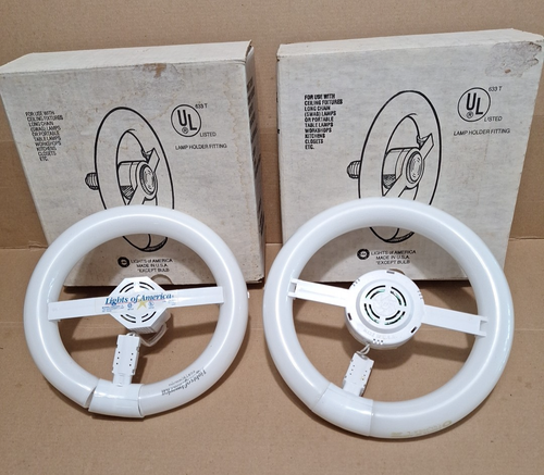 Lights of America Two Energy Saver Circular Fluorescent Adapters with ...