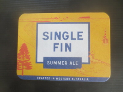 1 only GAGE ROAD "Single Fin" / Brewery, Western Australia BEER COASTER ...