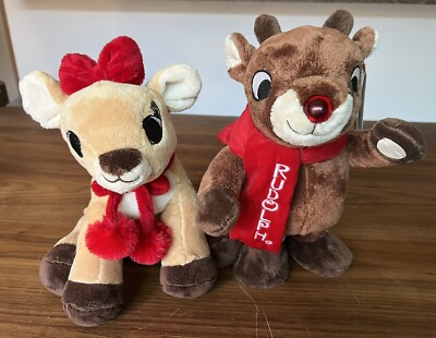 Rudolph the Red Nosed Reindeers Animated Dancing Musical Light Plush ...