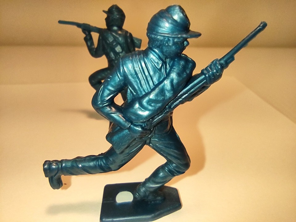 Lot of 14 Vintage MPC Marx US Civil War Soldiers Metallic Blue Army Men ...