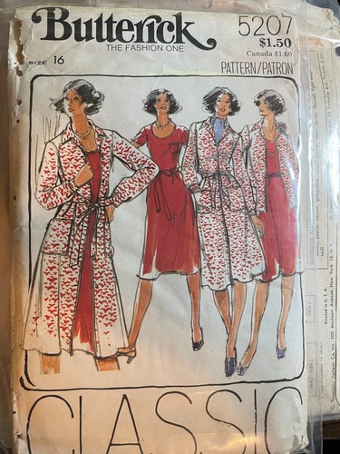 5207 Butterick Vintage 70's Classic Shirtdress, Shirt, Dress,Belt ...