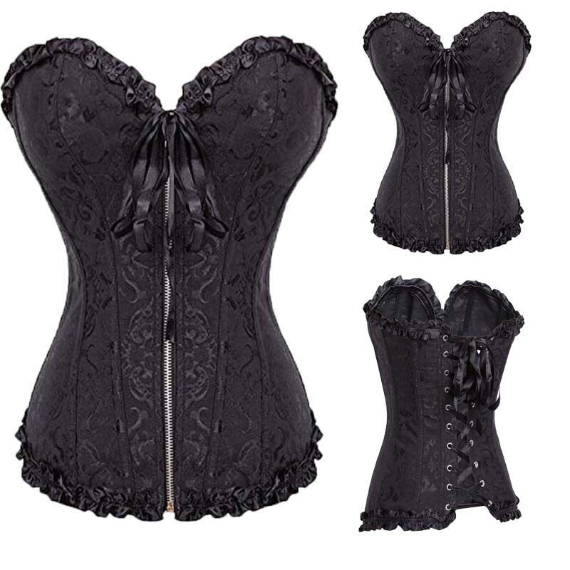 Sexy Bustier Waist Corset Top Lace Up Women Steampunk Basques Lingerie ...
