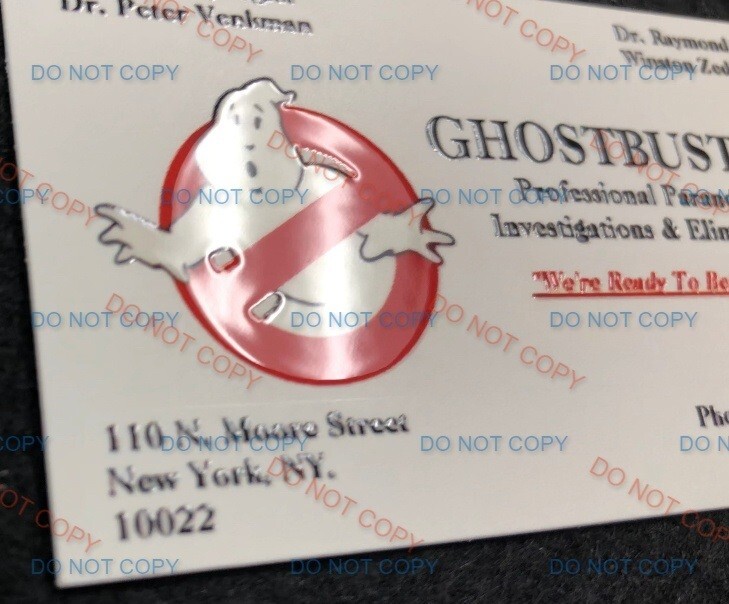 Ghostbusters embossed glossy logo & print Movie replica prop business ...