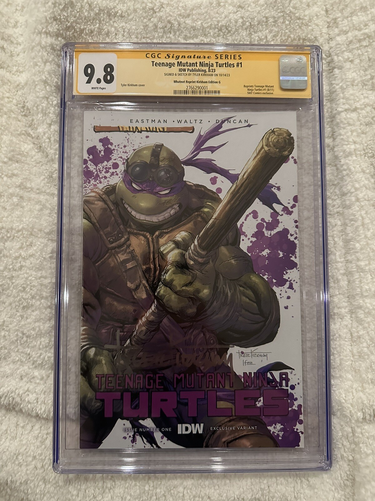 TMNT #1 Kirkham Trade Variant NYCC Battle Damage Donatello CGC 9.8 ...