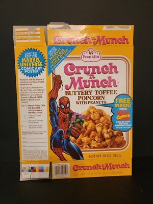 Marvel Universe Comics Crunch N Munch Box Spider-Man 1994 Poster Offer | eBay
