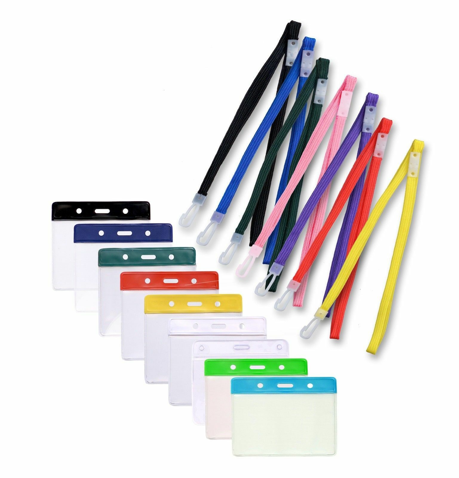 Flexible Plastic ID Card Badge Holder Pocket & ID Soft Neck Lanyard ...