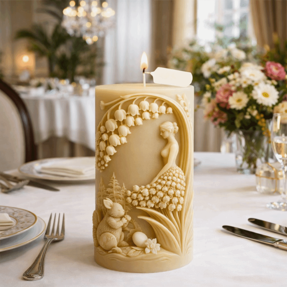 Reusable Flower Girl Candle Mold Non-stick Plaster Mold DIY Crafting ...