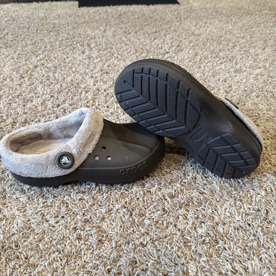 Crocs Dual Comfort Faux Fur Lined Slip-On Clogs Brown/Tan Women’s Sz 8 ...