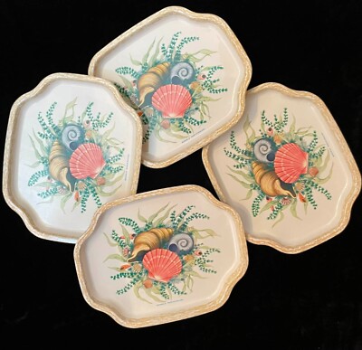 Elite Trays Made In England Set Of 4 Snack Appetizer Patio Beach ...