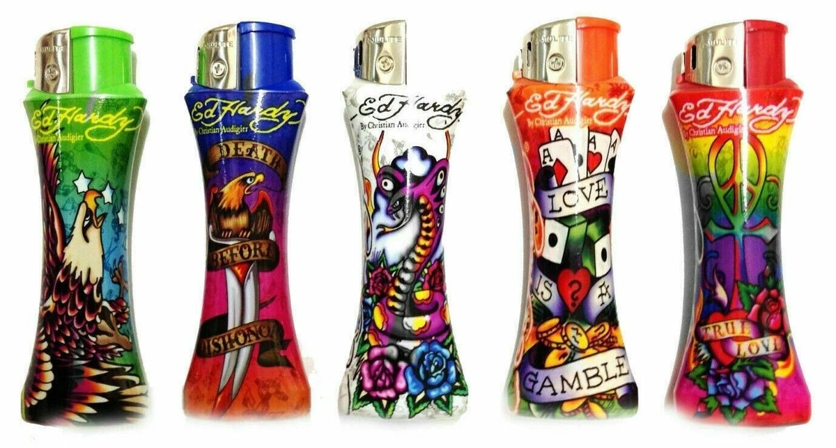 Limited Edition Ed Hardy Curve Lighter Set With Refillable, 43% OFF